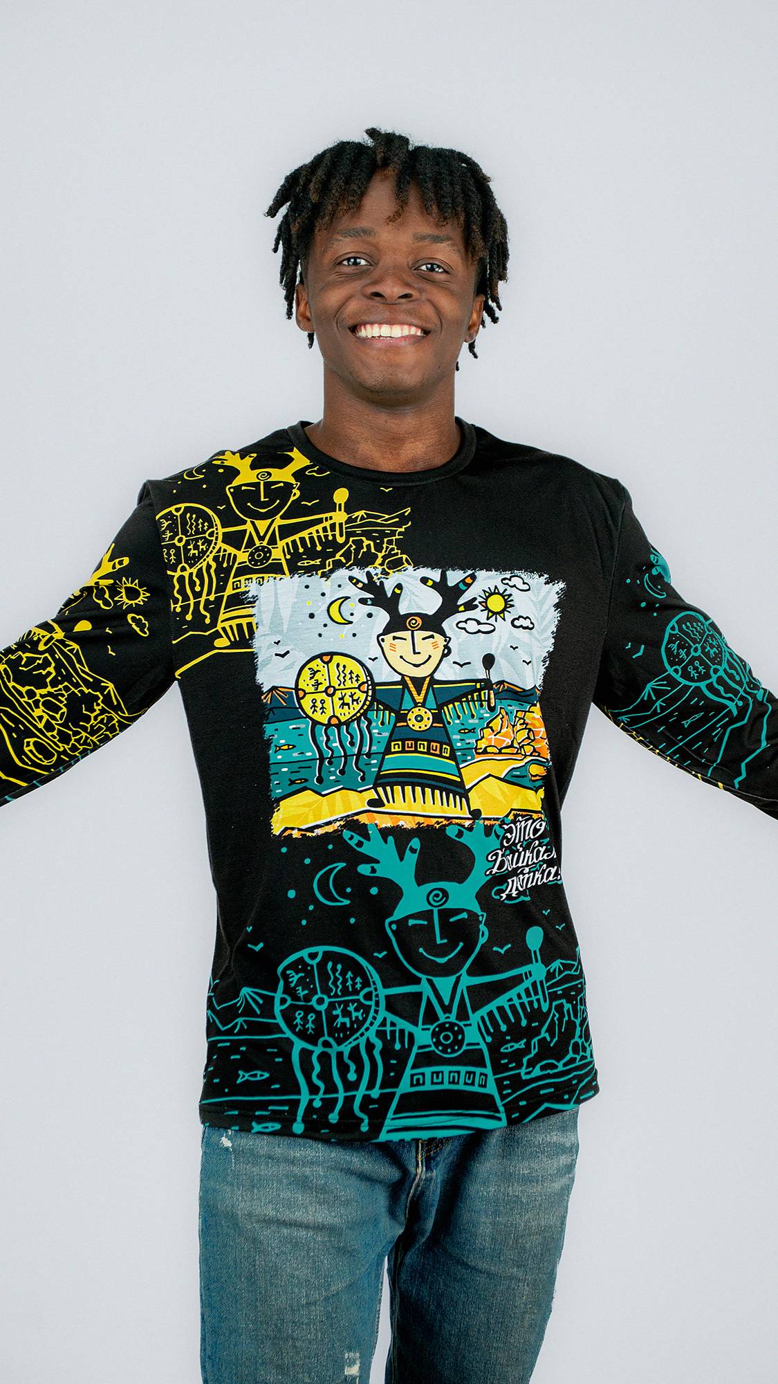 Лонгслив ШАМАНЧИК (черный)