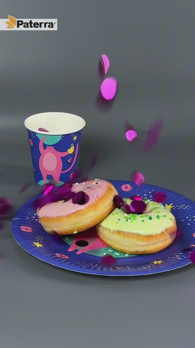 Бумажные тарелки "Толстый Кот" Paterra - это идеальное решение для любого праздничного стола!