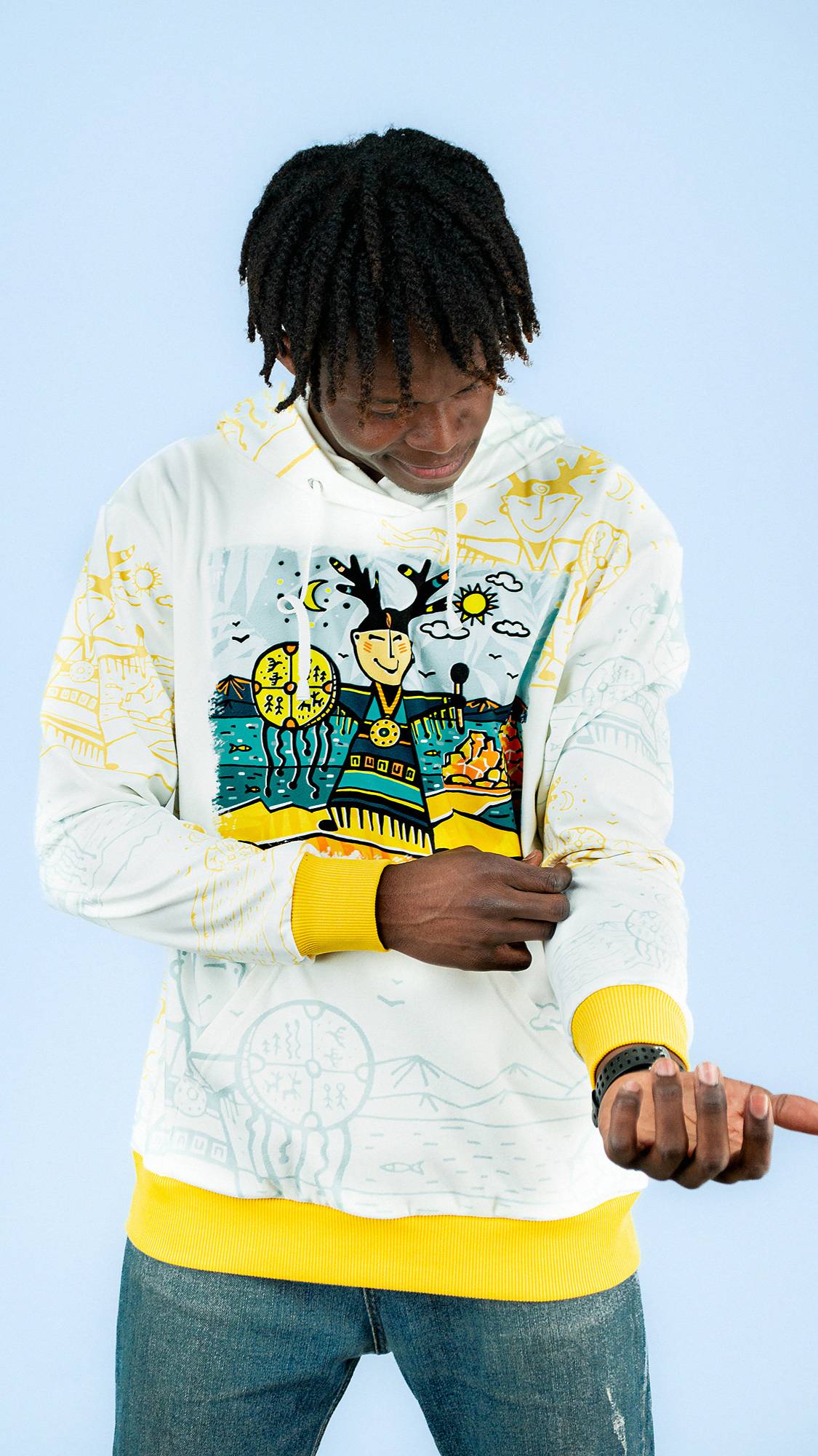 Худи ШАМАНЧИК ГЛОБАЛ (белое)