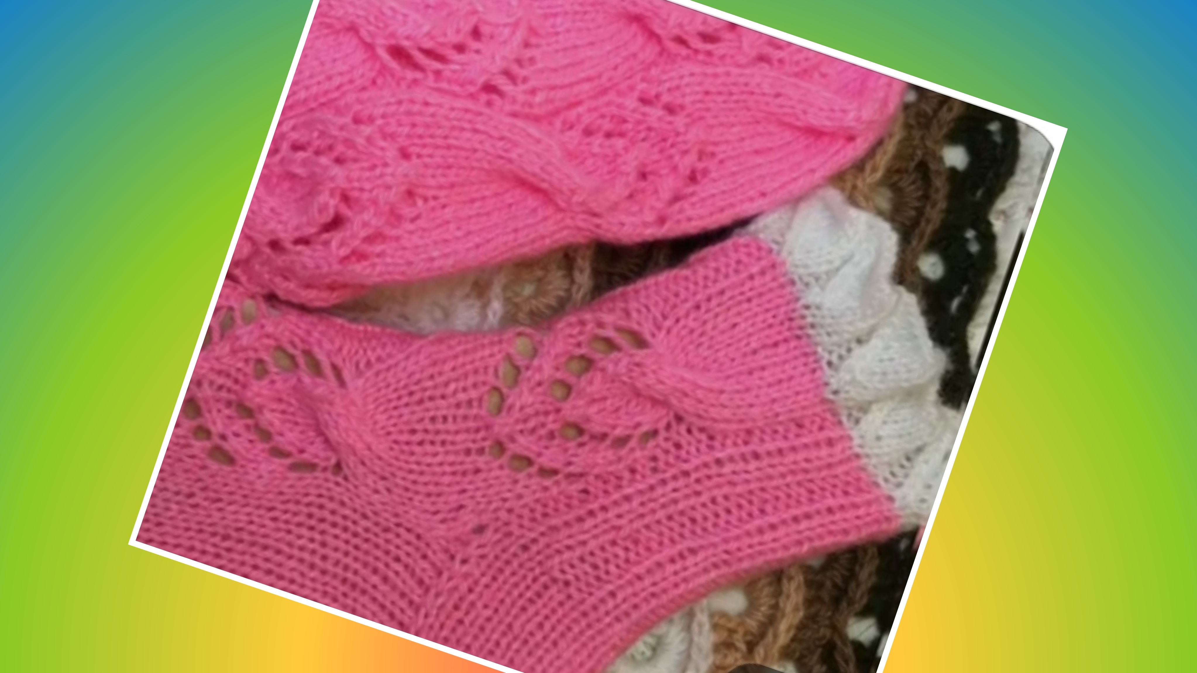 Свяжем красивый ажурный узор спицами вместе с рюшами⚡⚡Круговое вязание🦋