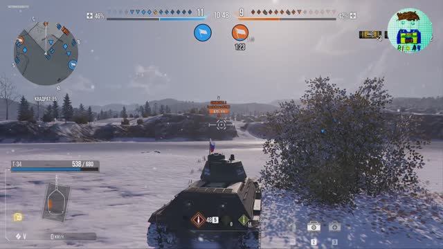 Бои на танке Т-34. Выживаемость непростая. Только игровой процесс. Без комментария.