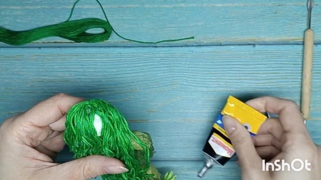 Кикимора. Как сделать волосы ватной игрушке