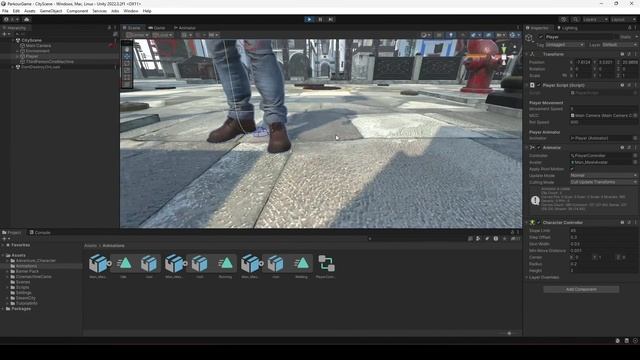 Динамическая система паркура Unity 3d Часть 13 (Добавление коллизии и гравитации) в Unity