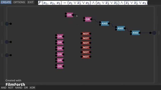 Digital Logic Sim: построение логической формулы в виде совершенной конъюнктивной нормальной формы