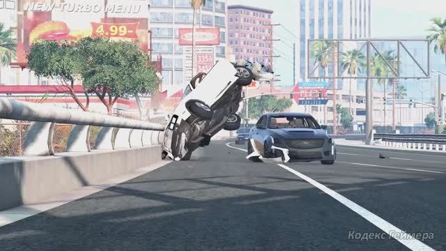 Опасные повороты. BeamNG Drive - Реалистичные автомобильные аварии и погони и ДТП. Бимка.
