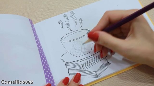 DIY: Рисую в технике дудлинг ЧАШКА КОФЕ и СОВА Скетчбук, SketchBOOK Doodling