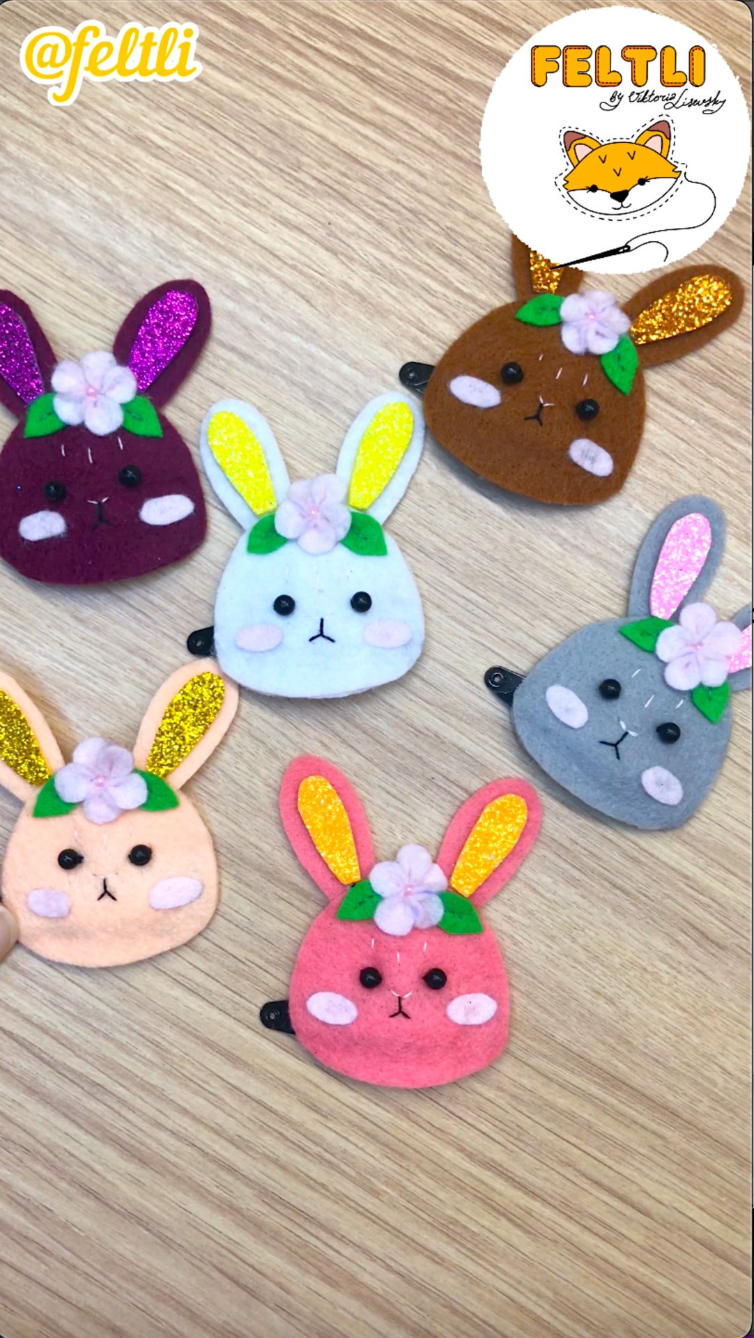 МК Заколки-зайчики из фетра