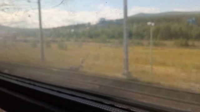 Таксимо отправление/Из окна поезда/Под 2ТЭ10УТ/Байкало-амурская магистраль