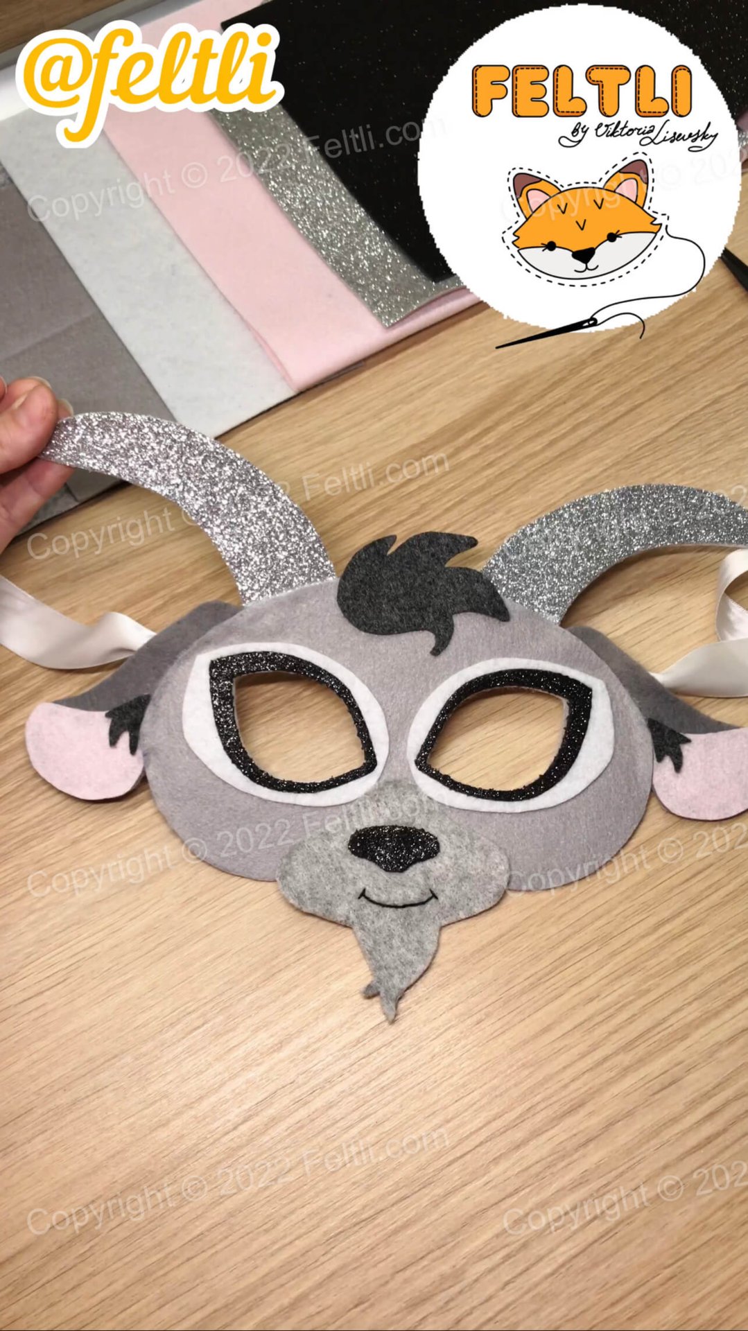 Новогодняя маска козлёнка из фетра своими руками / Выкройка маски козленка