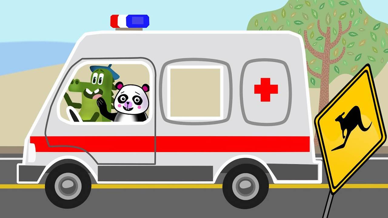 Мультики для малышей про Крокодила Нила и панду Минь. 🚓 Скорая помощь 🚔 Смотреть онлайн