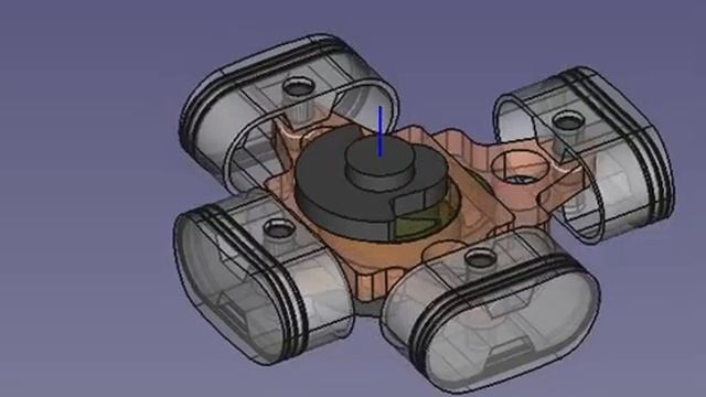 Crankless pile-shaped piston engine kinematic