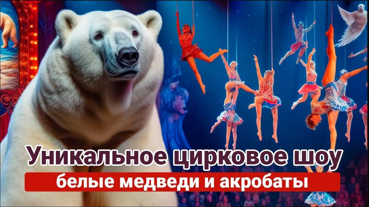 ⭐Уникальное цирковое #шоу ❄️белые медведи и акробаты 4K