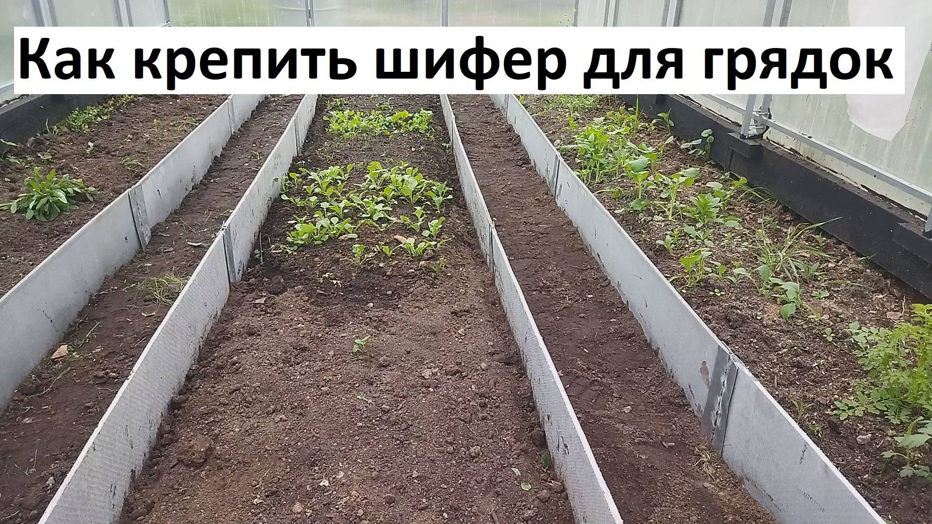 Как крепить плоский шифер для грядок. Грядки для теплицы