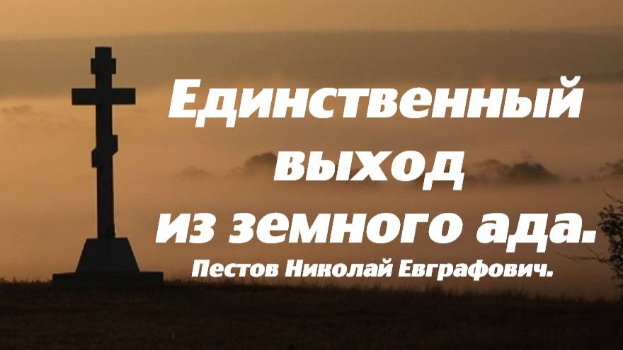 Единственный выход из земного ада. Пестов Николай Евграфович.