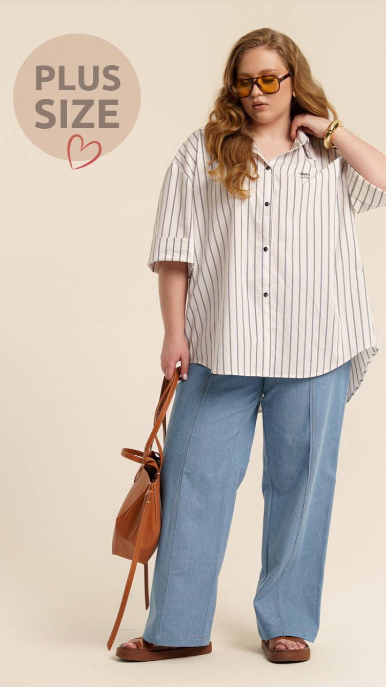 Стильный образ Плюс сайз с  джинсами