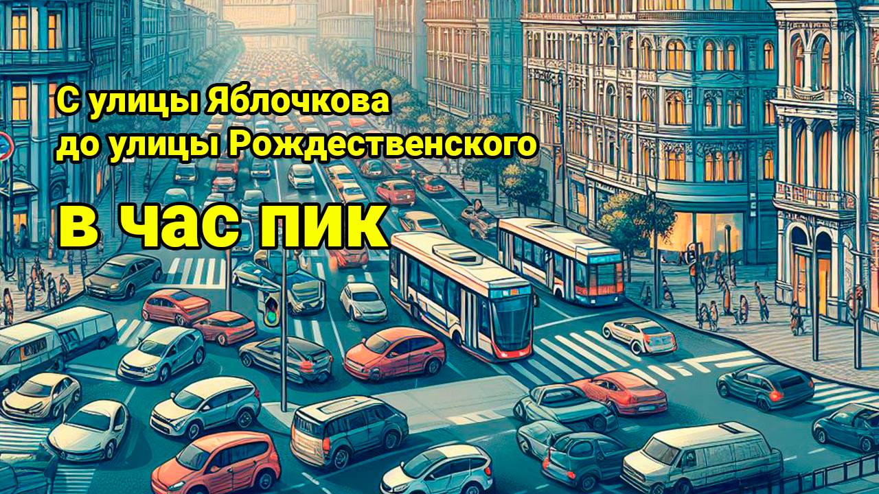 Как преодолеть пробки и доехать с улицы Яблочкова до улицы Рождественского в час пик
