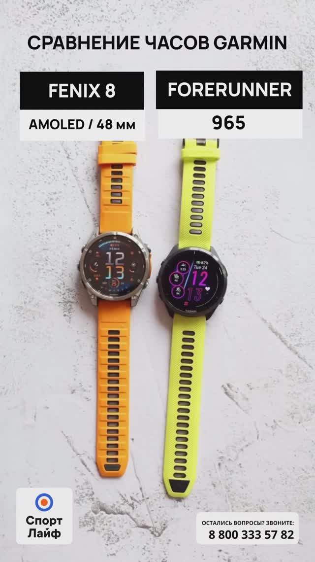 Fenix 8 vs Forerunner 965: сравнение часов Garmin