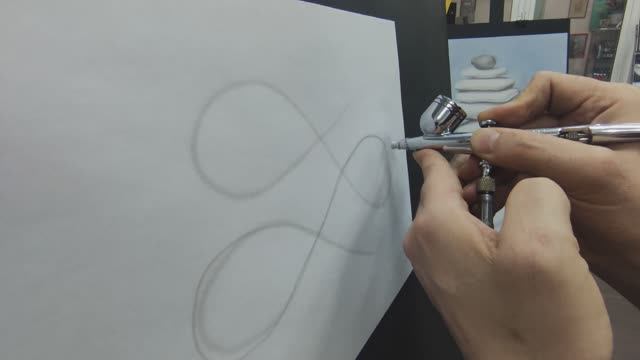 Продолжаем ставить руку: Второй вариант упражнения "Змейка" с аэрографом 🦺🎨