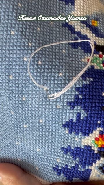 Процесс вышивка крестиком