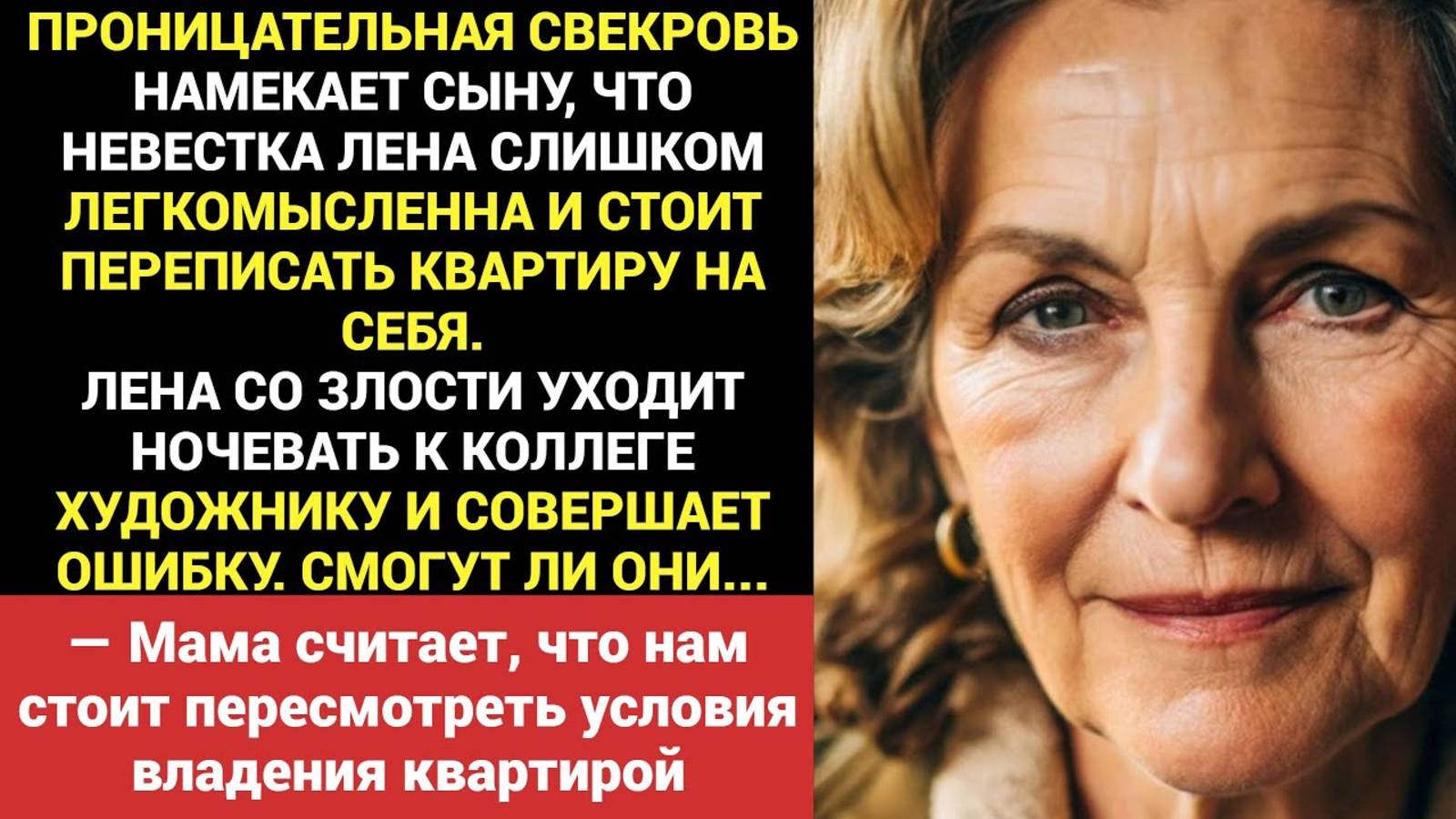 Истории из жизни. Измена жены. Свекровь убеждает сына лишить ветренную невестку квартиры!