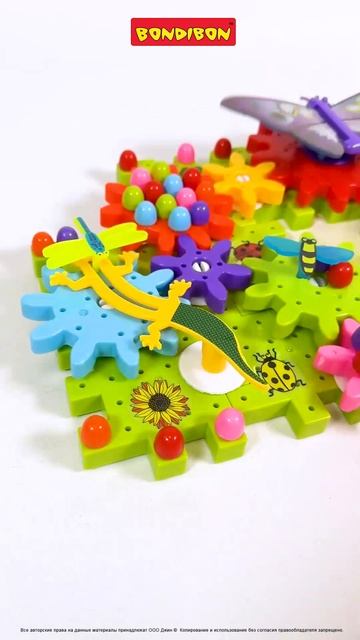 Конструктор на шестеренках ЧУДЕСНЫЙ САД 100 деталей #Shorts,#bondibon,#длядетей,#развивающая