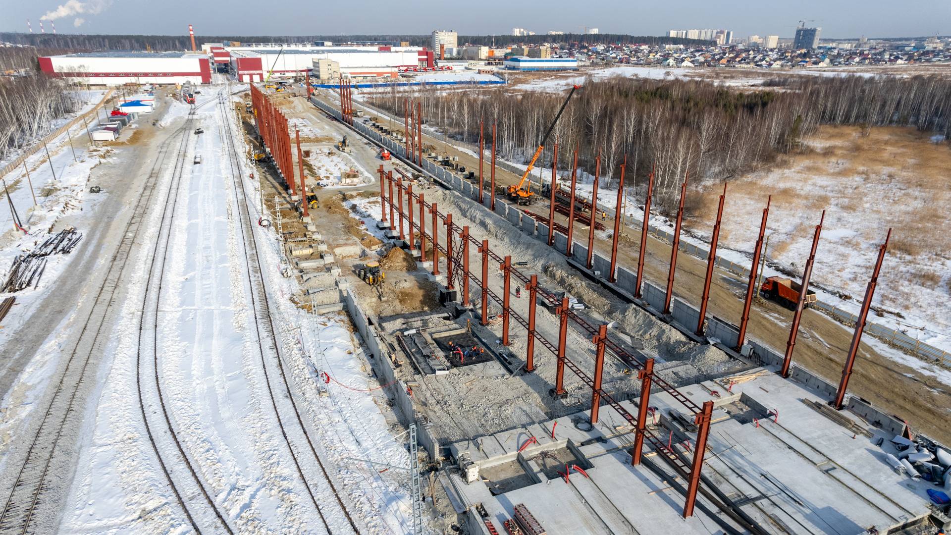 Ход строительства комплекса по производству высокоскоростных поездов, март-2025