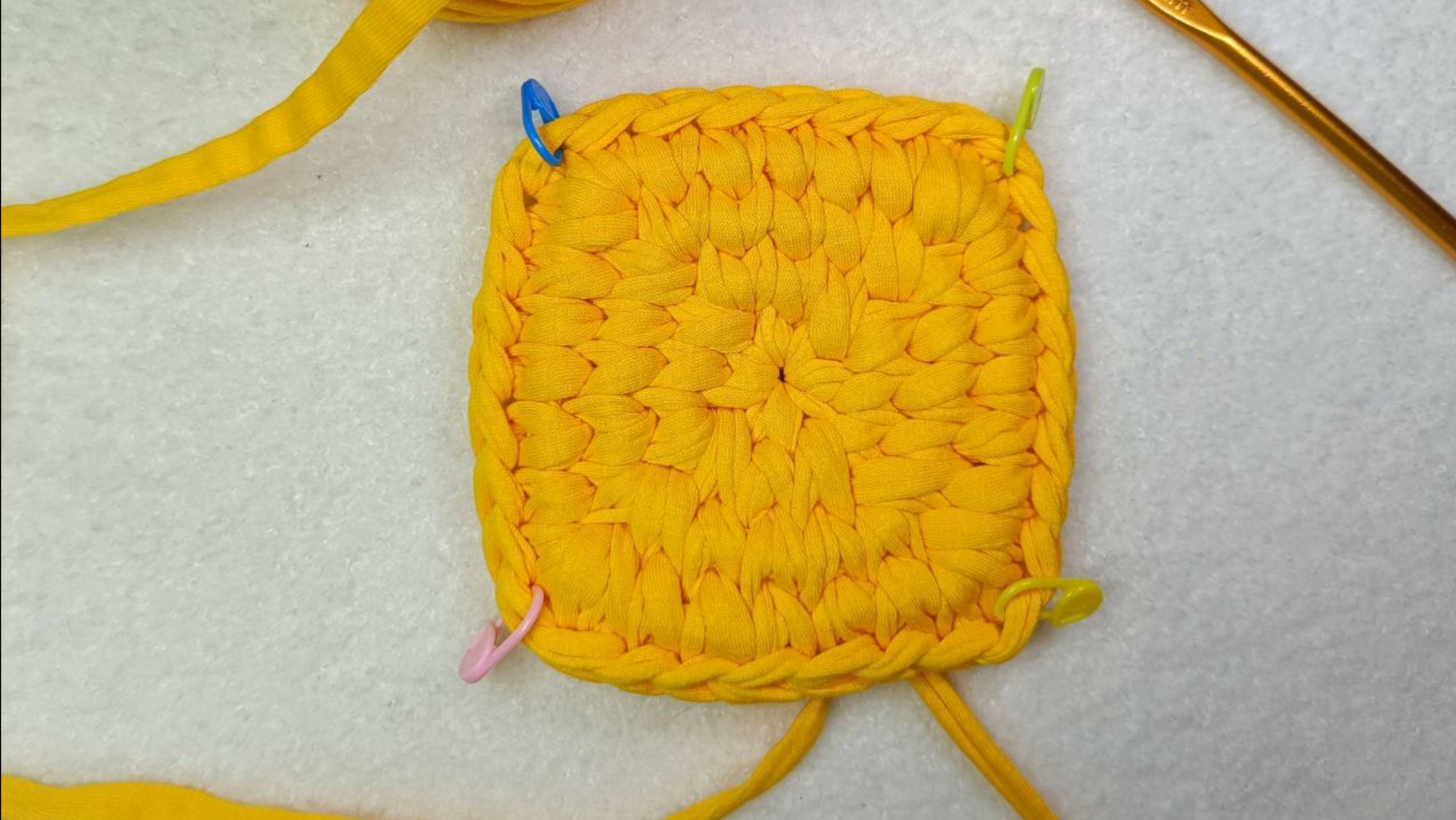 Квадратное донышко крючком 🧶