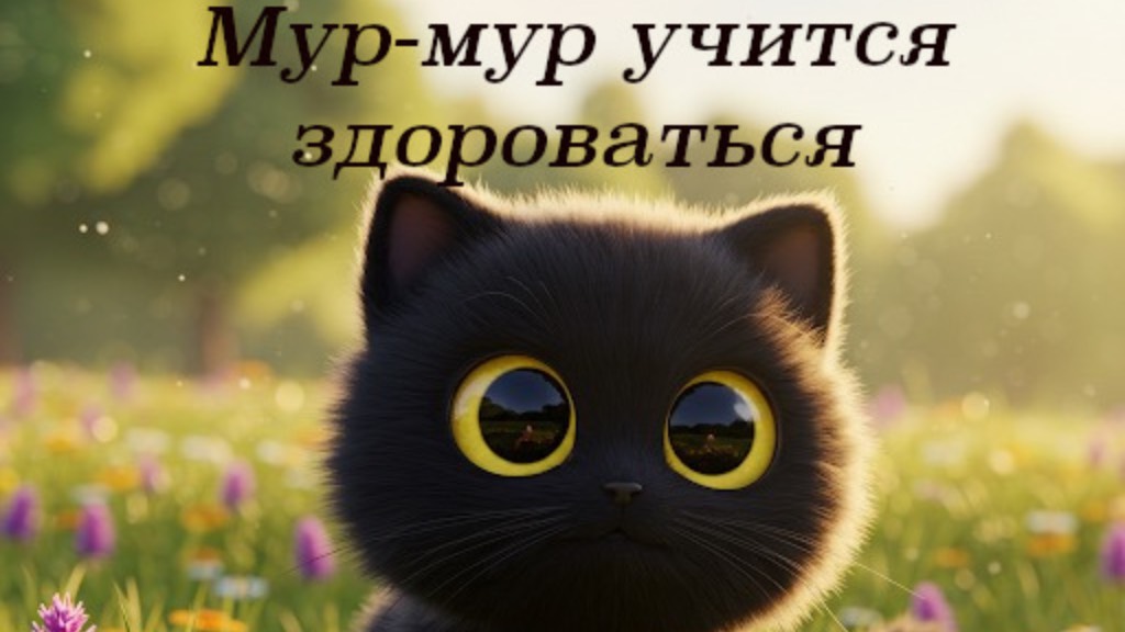 Котик Мур-мур учится здороваться. Сказка Елена Клюева