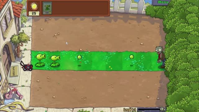 Plants vs. Zombies прохождение уровень 1-1
