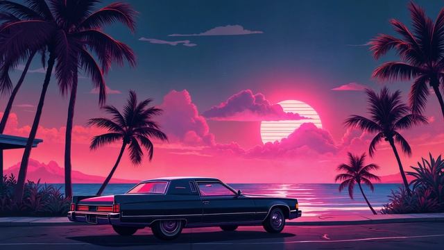 Ретровейв, ретро синтвейв, саксофон 4К / Dramatic Retro synthwave 80’s, retrowave with saxophone 4K