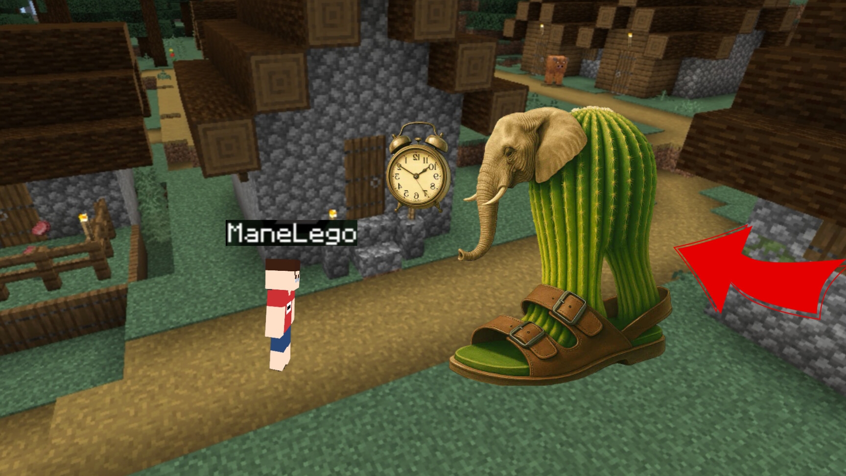 В нашу деревню пришёл Лирили Ларила в Майнкрафте | ManeLego minecraft