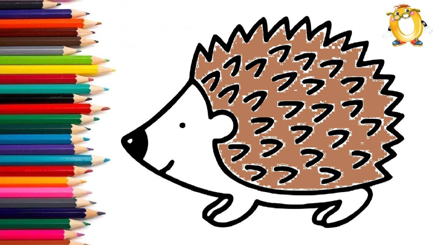 Мультик - раскраска для детей ЕЖИК. Учимся как рисовать ЕЖИКА вместе с детьми // ОБУЧАШКА ТВ