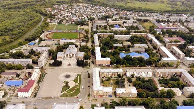 Рубцовск, центр города. Съемка с дрона.