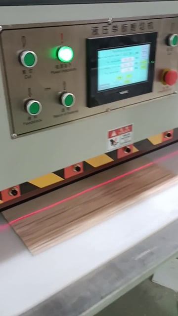 Резка шпона на гидравлической гильотине MD310