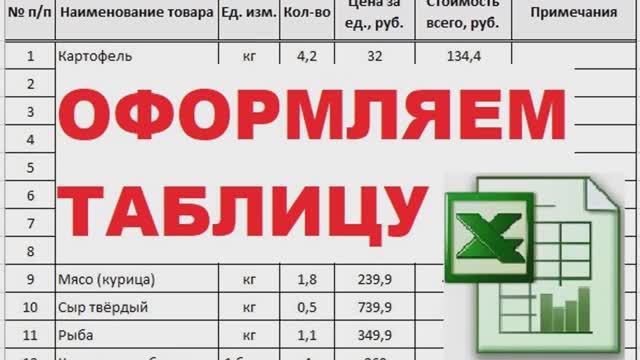 2. Как сделать таблицу Excel