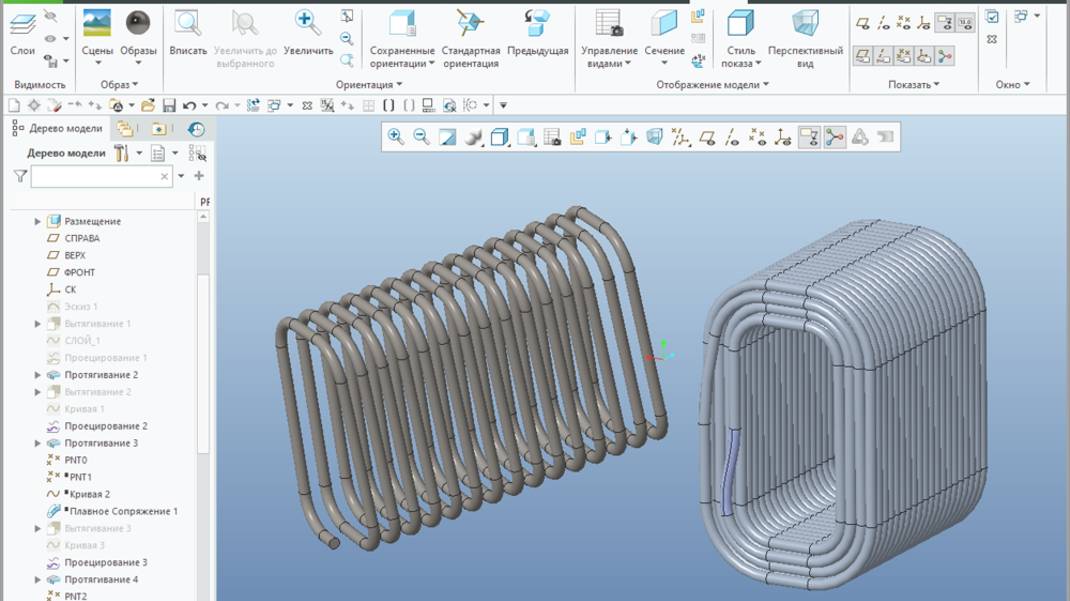 Creo Parametric. Прямоугольная пружина и проволочная катушка (Часть 5 цикла)