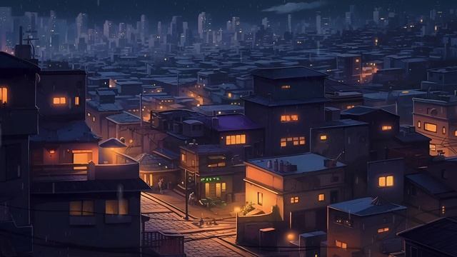 Lofi Beats Calm Your Mind In Lofi Town 🌆 Raining City 🌨️ Rain Sounds