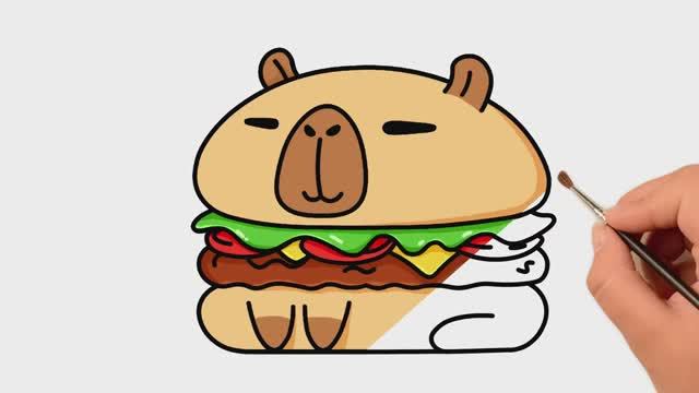 Как рисовать капибару Капибургер