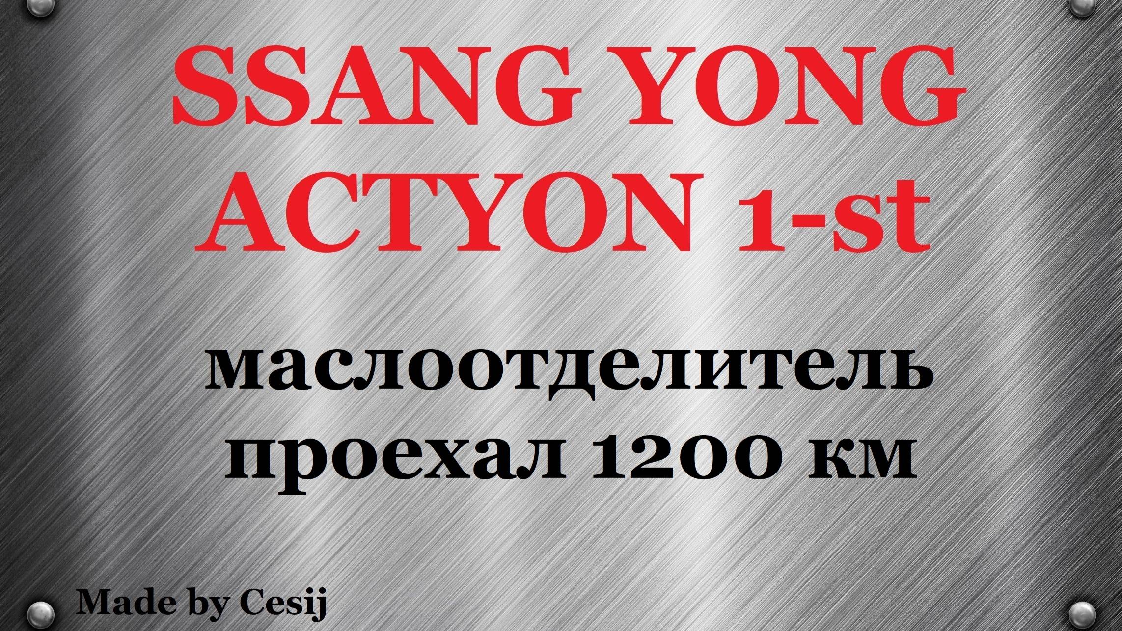 Ssang Yong дизель D20DT. Дополнительный маслоотделитель. Проехал 1200 км.