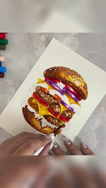 КАК НАРИСОВАТЬ БУРГЕР \ часть 2 \СКЕТЧИНГ 
https://rutube.ru/video/14351c1a002cc76564cd2b2dfb752c09/