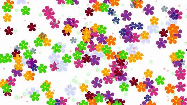 1-Цветочки летят в право