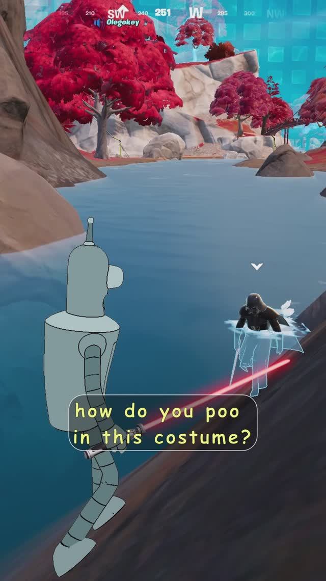 How does Darth Vader poo in his armor? I asked him in Fortnite