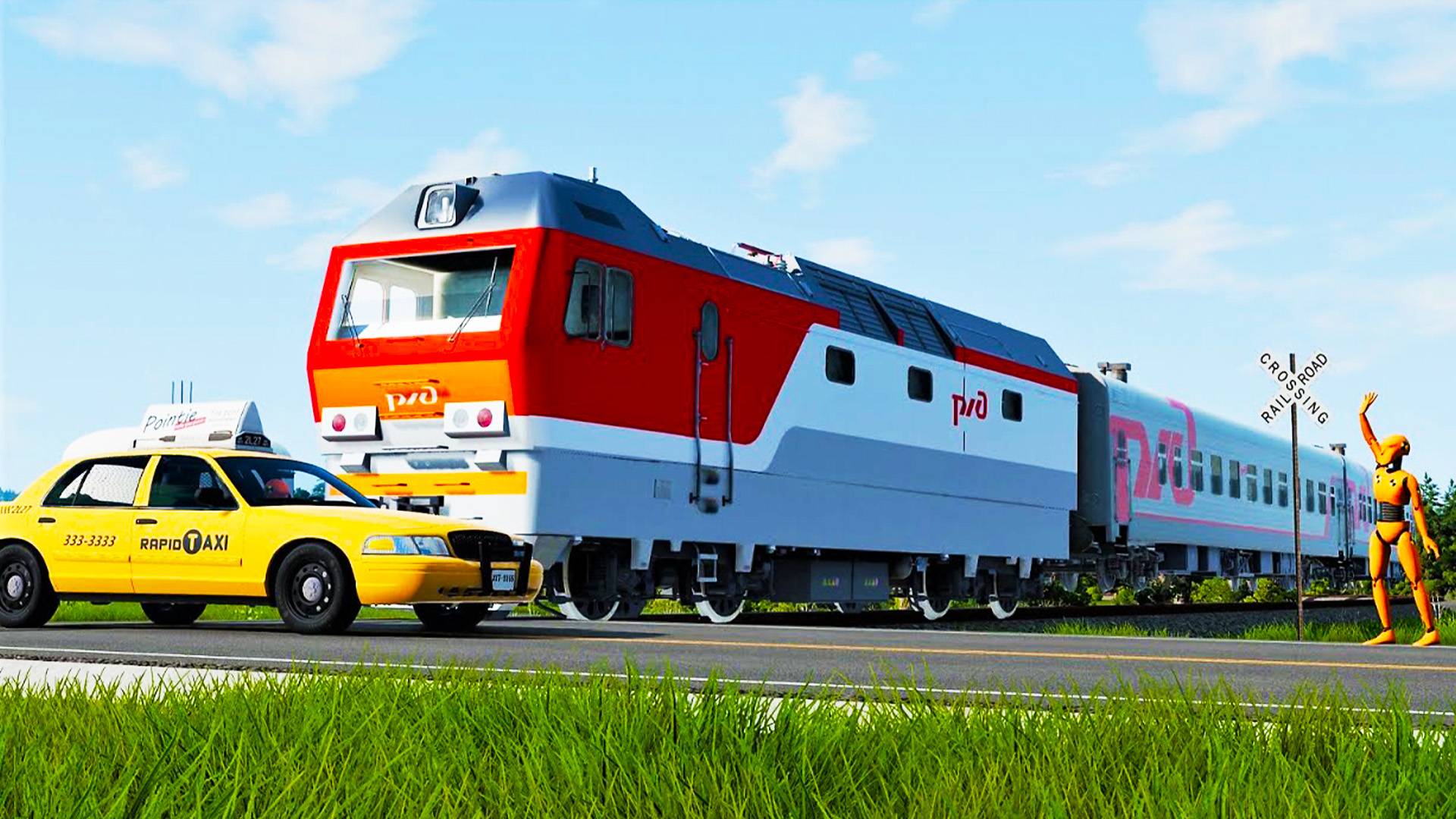 Неудачный день для манекена - Железнодорожные аварии 😱|BeamNG.Drive|Бемиджи Драйв