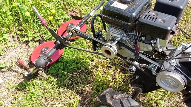 Китайский ременной мотоблок 3+1 ск с роторной косилкой