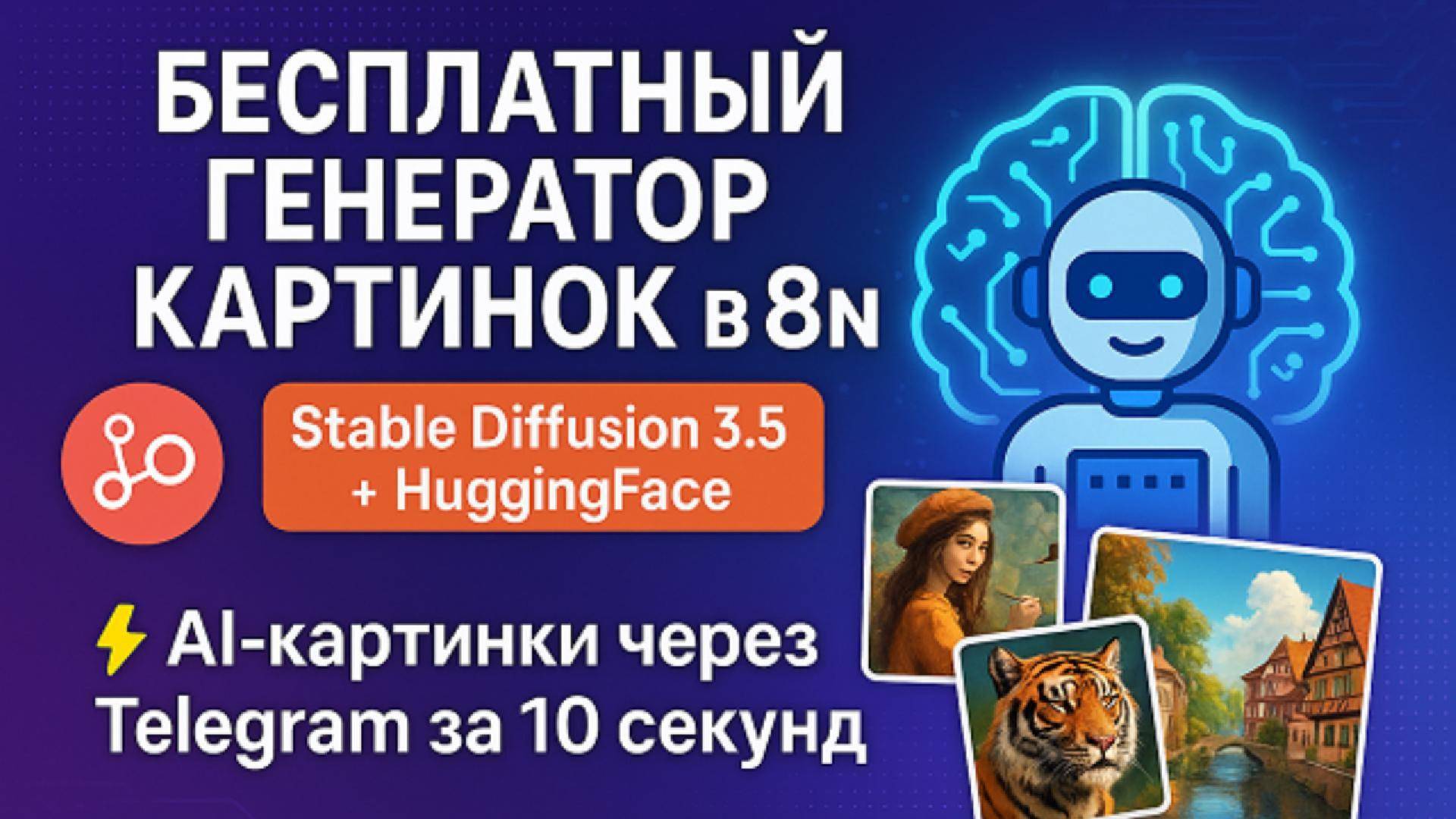 Бесплатный генератор изображений по тексту | FREE n8n шаблон для Telegram-бота