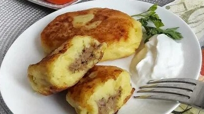 Картофельные зразы с мясом.