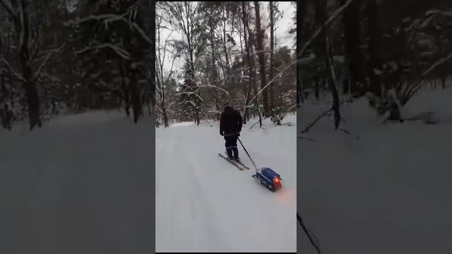 Эл.минитолкач для лыжника и эл.сноубайк