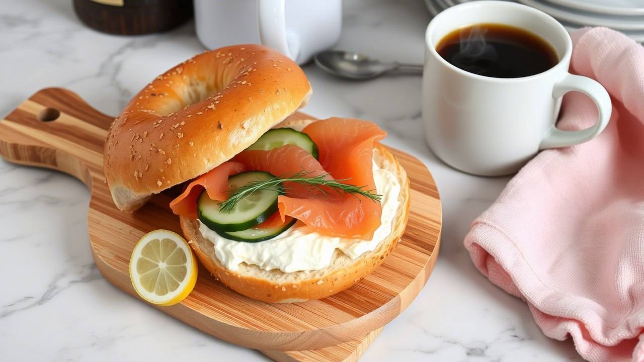Любимый завтрак гурманов: готовим Бейглы с нежной Форелью и Огурцом