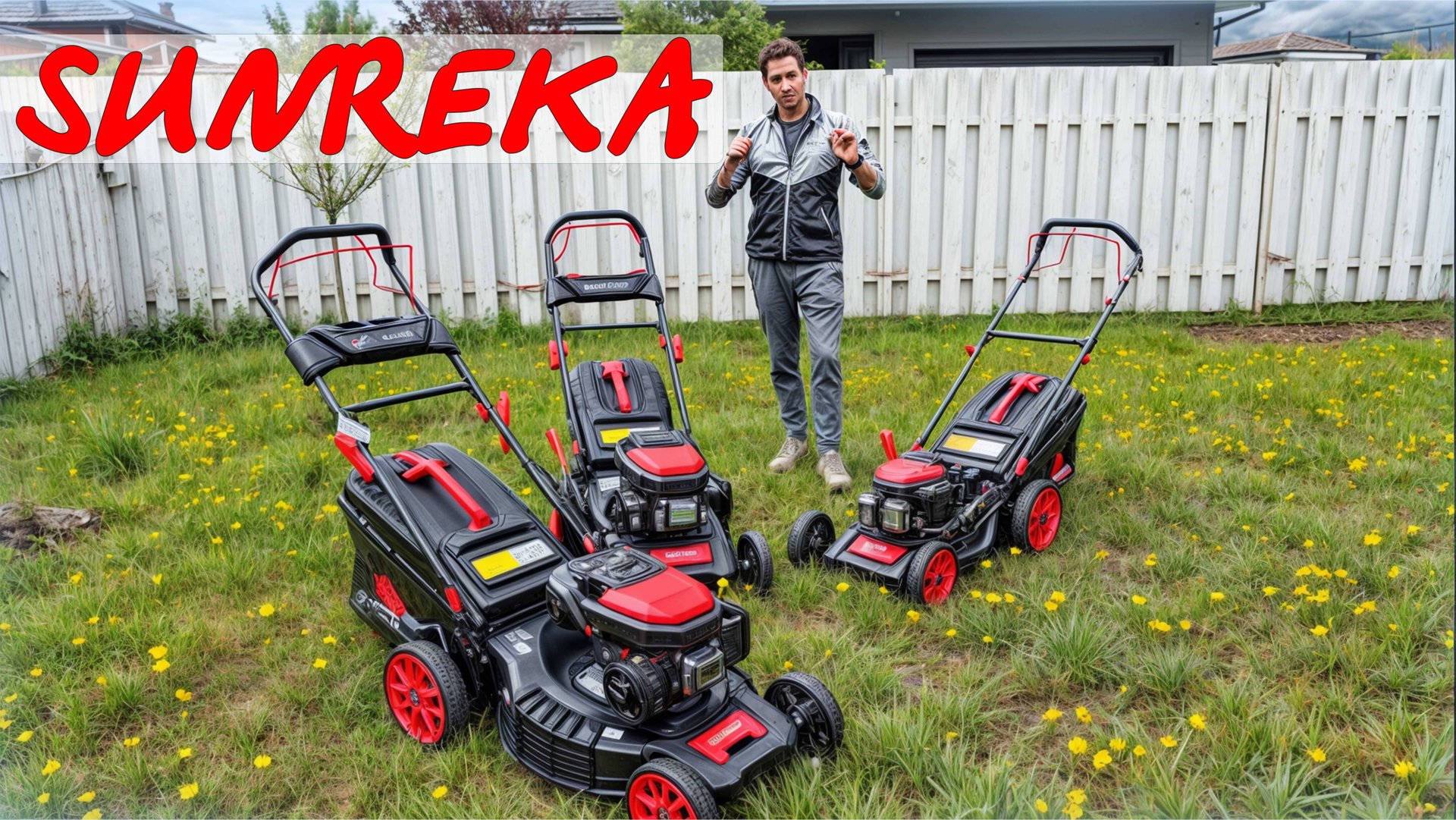 Газонокосилка с четырьмя ножами! Газонокосилки SUNREKA