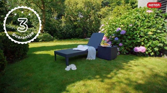 Шезлонг пляжный Keter Allibert JAIPUR SUN из пластика под ротанг, регулируемой спинкой